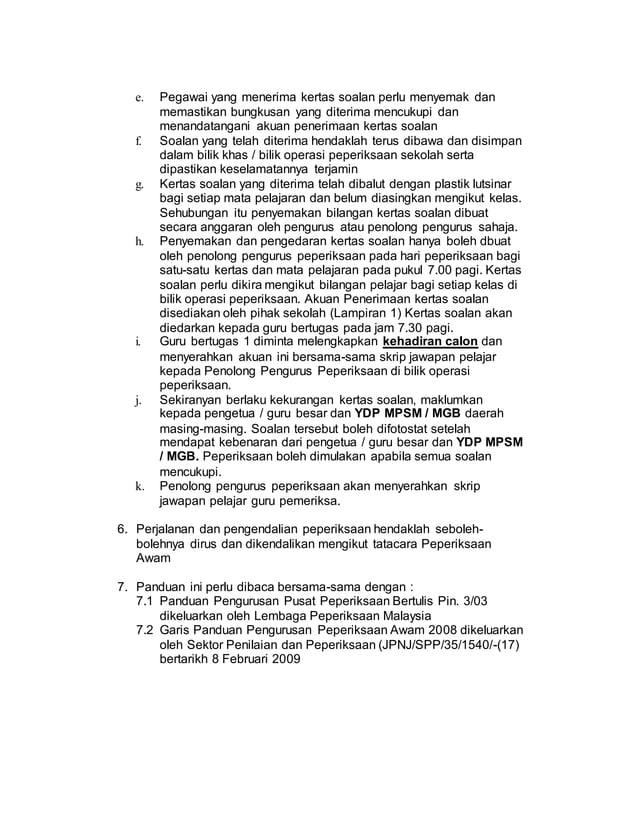 Contoh buku panduan peperiksaan sekolah | DOCX