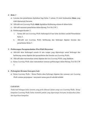 Contoh cadangan pelaksanaan satu sesi Learning Walks | PDF