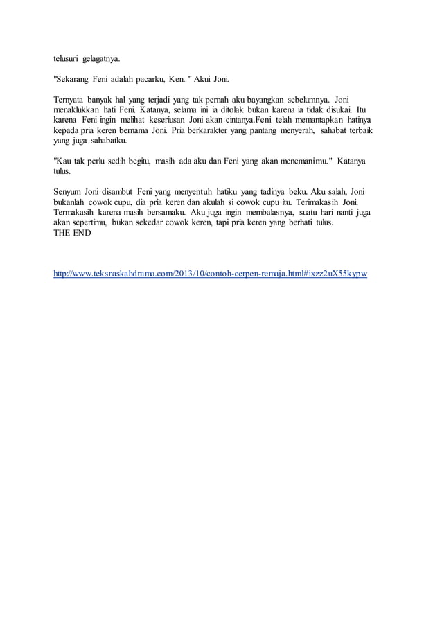 Contoh cerpen persahabatan | DOCX