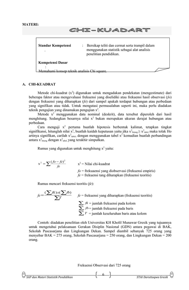 Contoh chi kuadrat | PDF