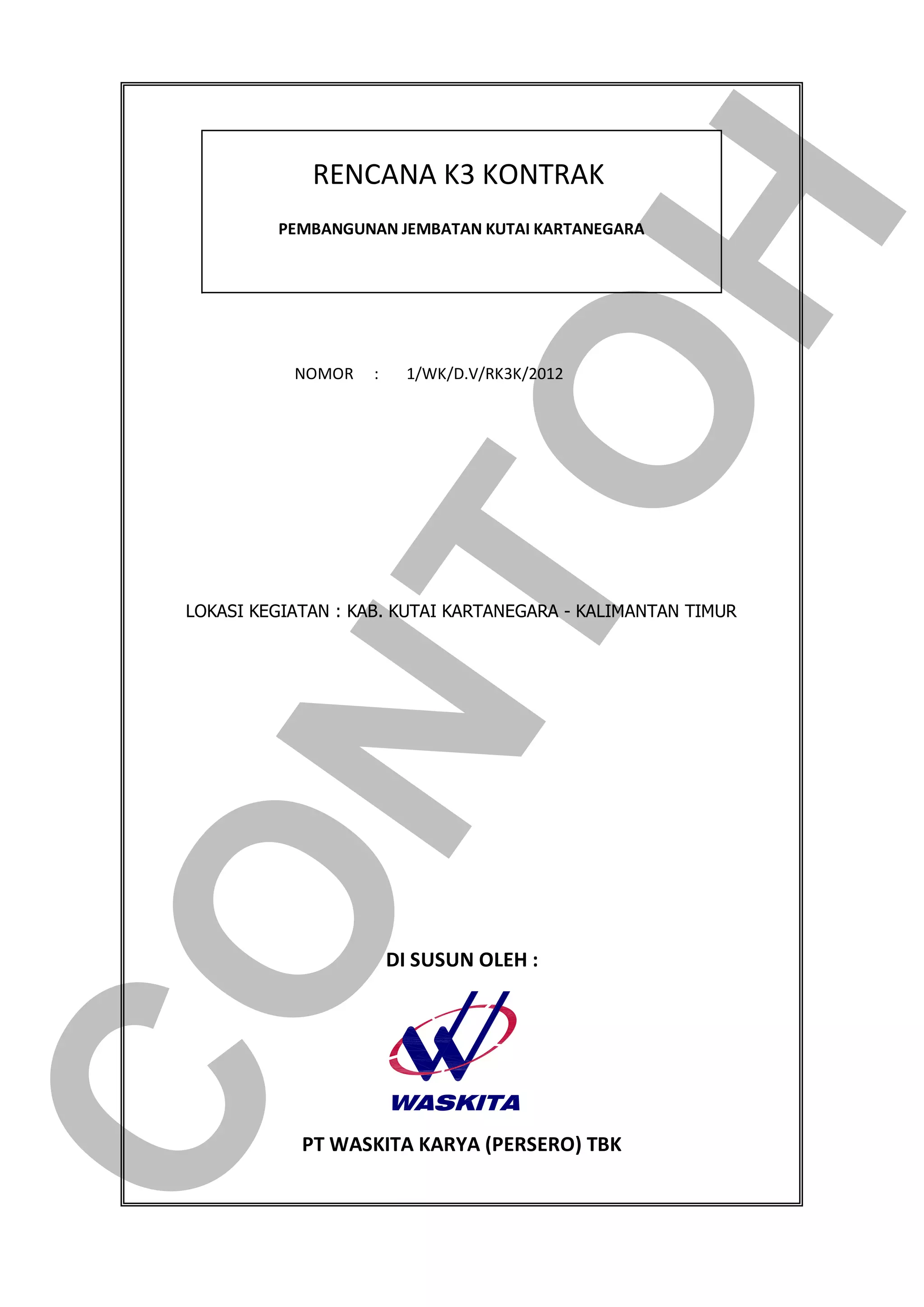 Contoh construction safety plan | PDF