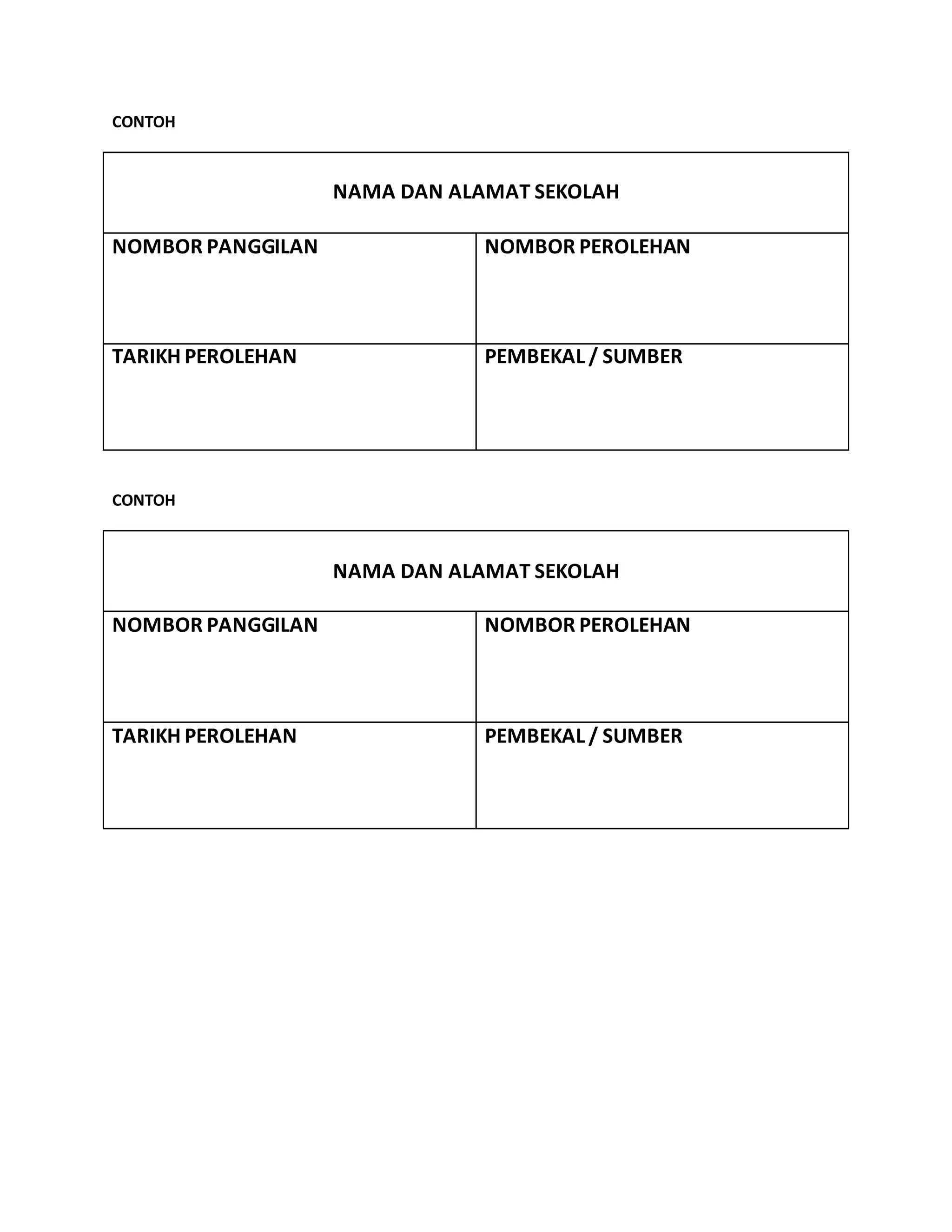 Contoh cop perolehan | PDF | Free Download