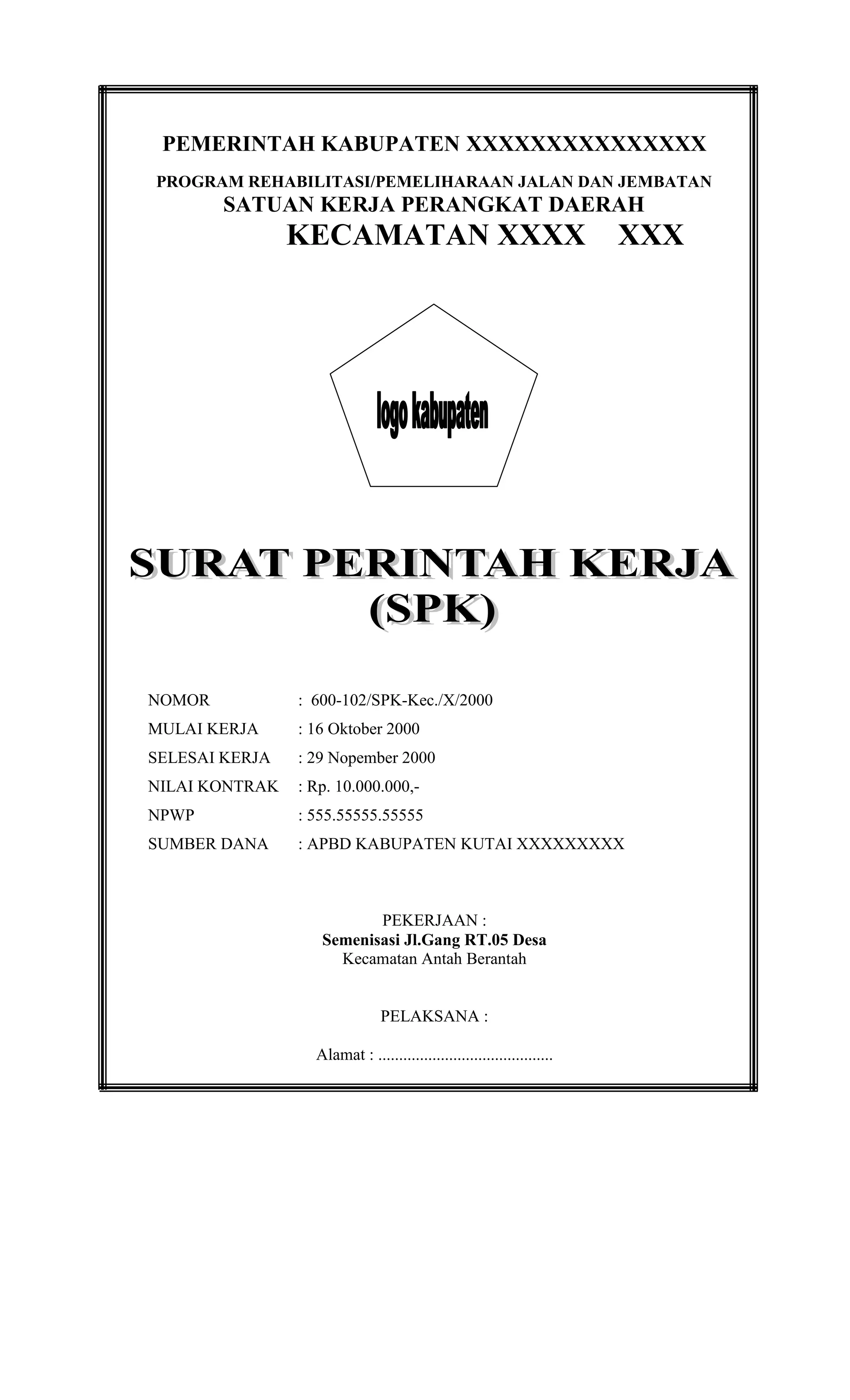 Contoh cover | DOCX