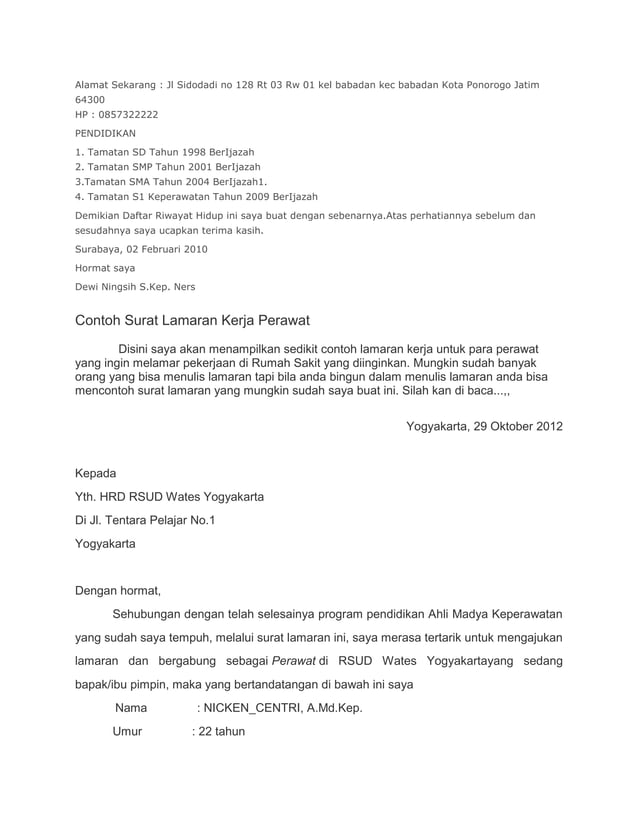 Contoh cv | DOCX