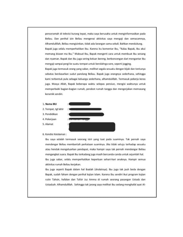 Contoh CV Taaruf | DOCX