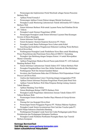 Contoh daftar judul skripsi teknik informatika | DOC