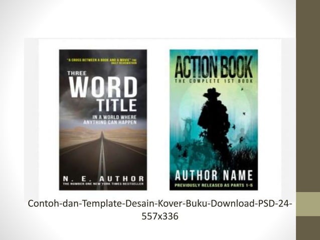 Contoh dan template desain kover buku download psd | PPT