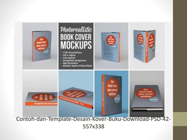 Contoh dan template desain kover buku download psd | PPT