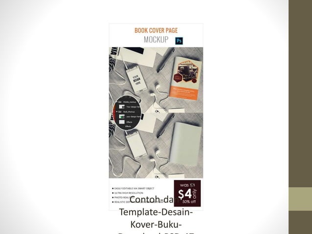 Contoh dan template desain kover buku download psd | PPT