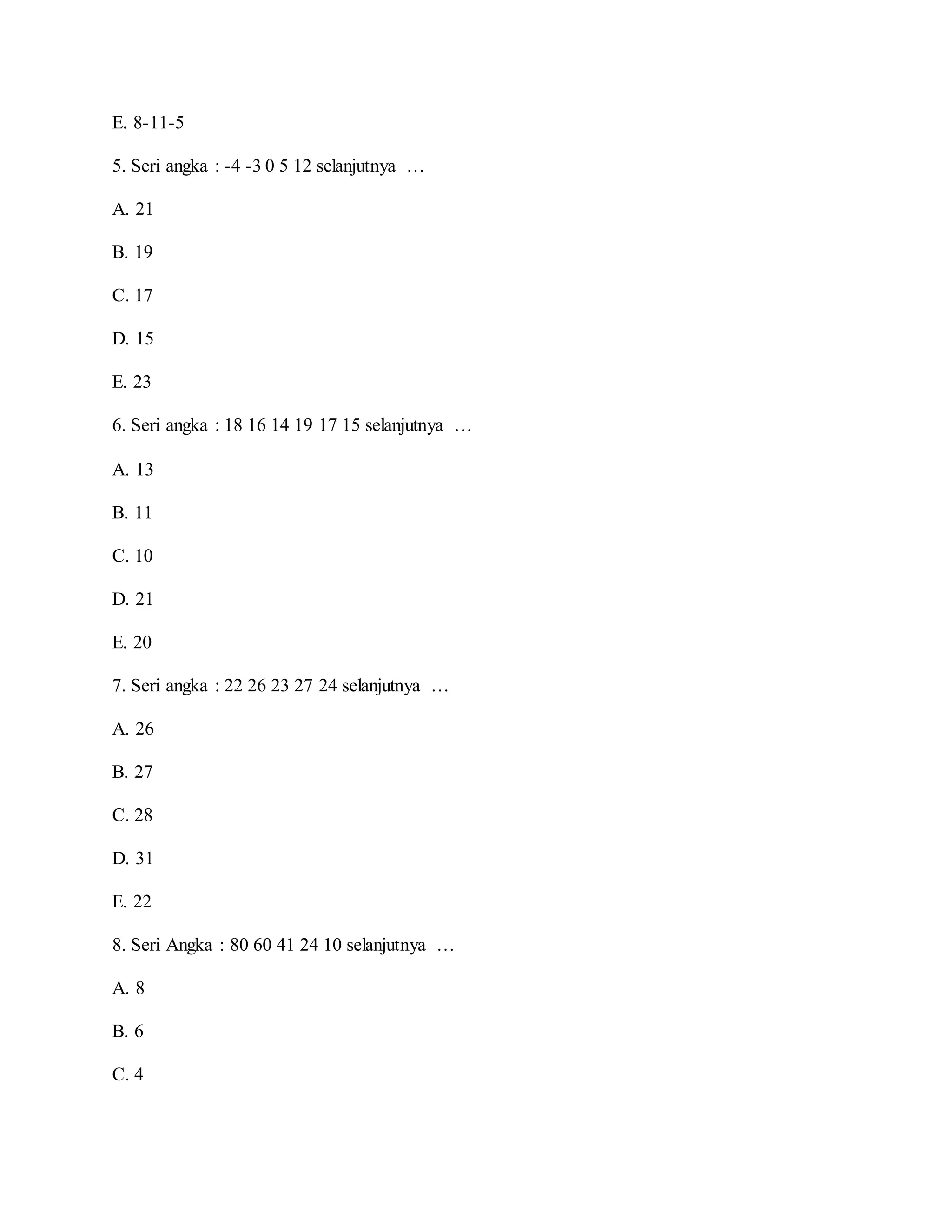 Contoh deret angka | PDF