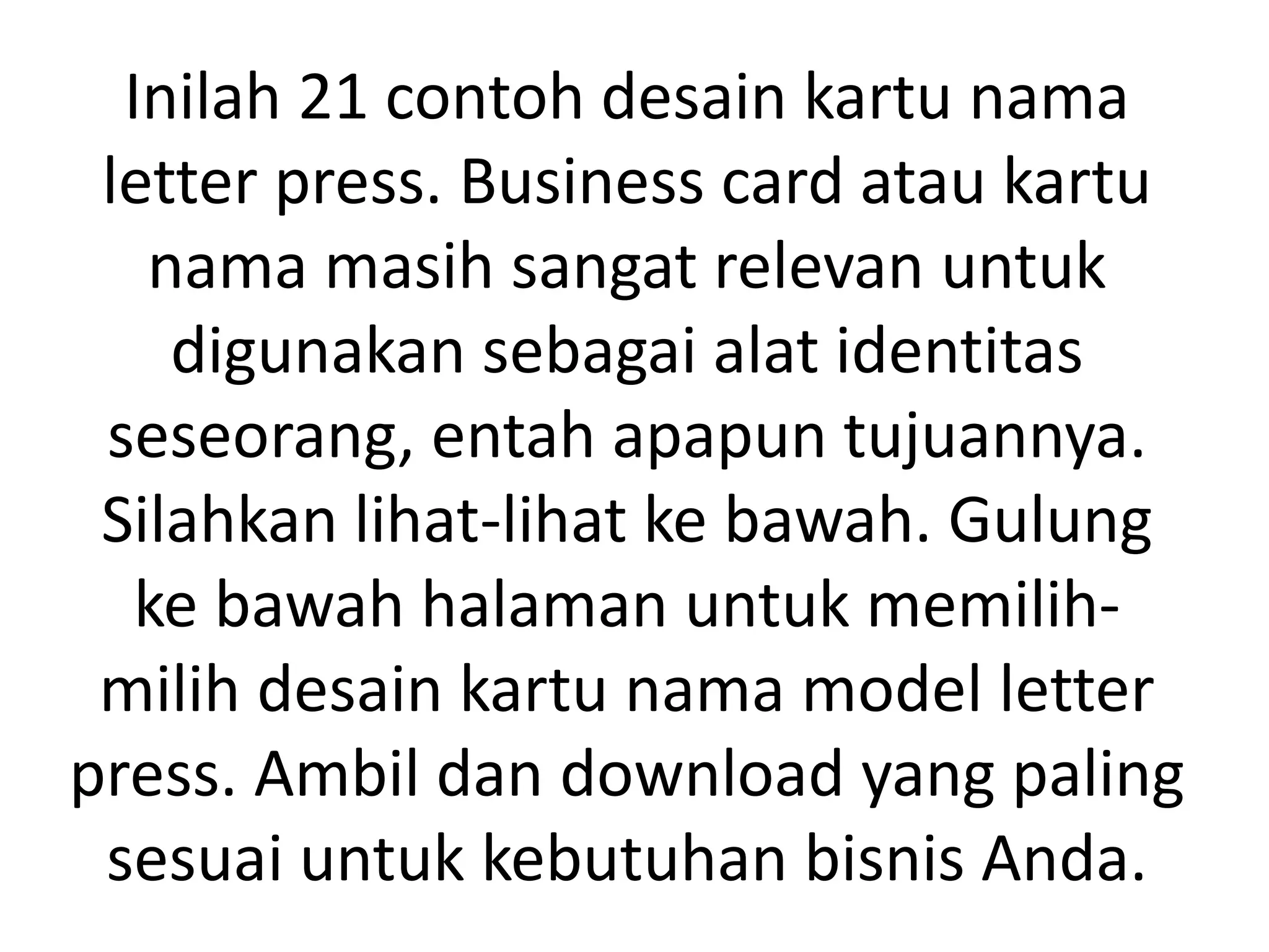 Contoh desain kartu nama | PPTX