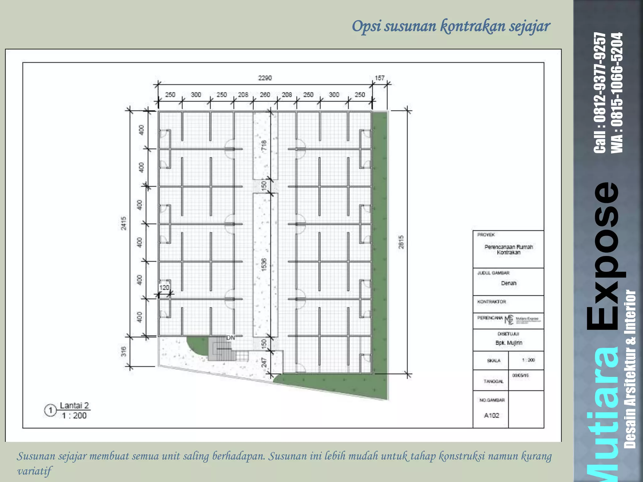 Contoh Desain Rumah Kontrakan Petak | PPTX