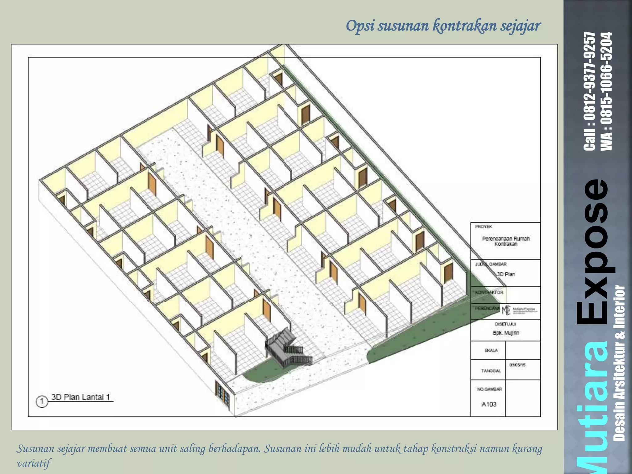 Contoh Desain Rumah Kontrakan Petak | PPTX