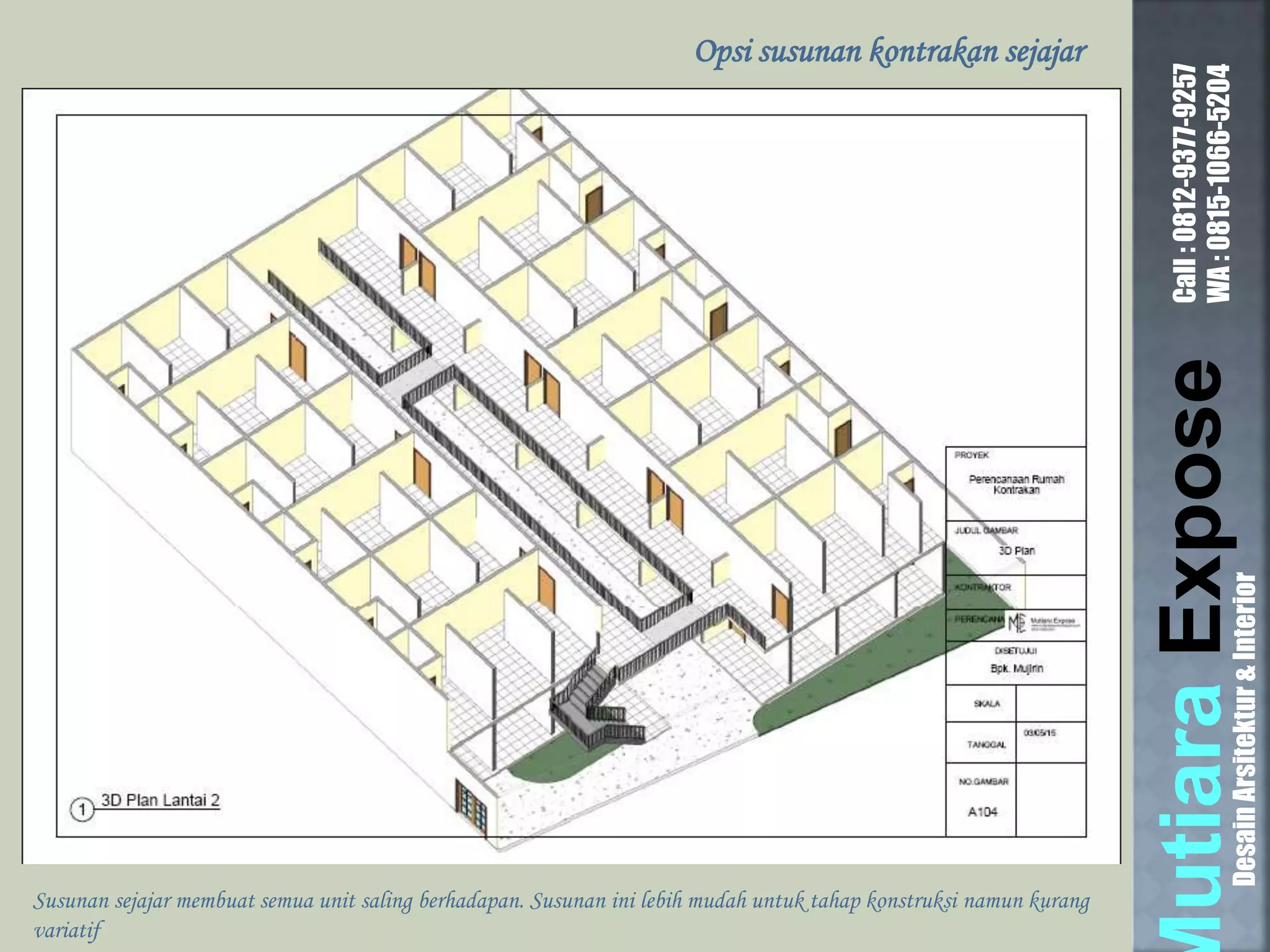 Contoh Desain Rumah Kontrakan Petak | PPTX