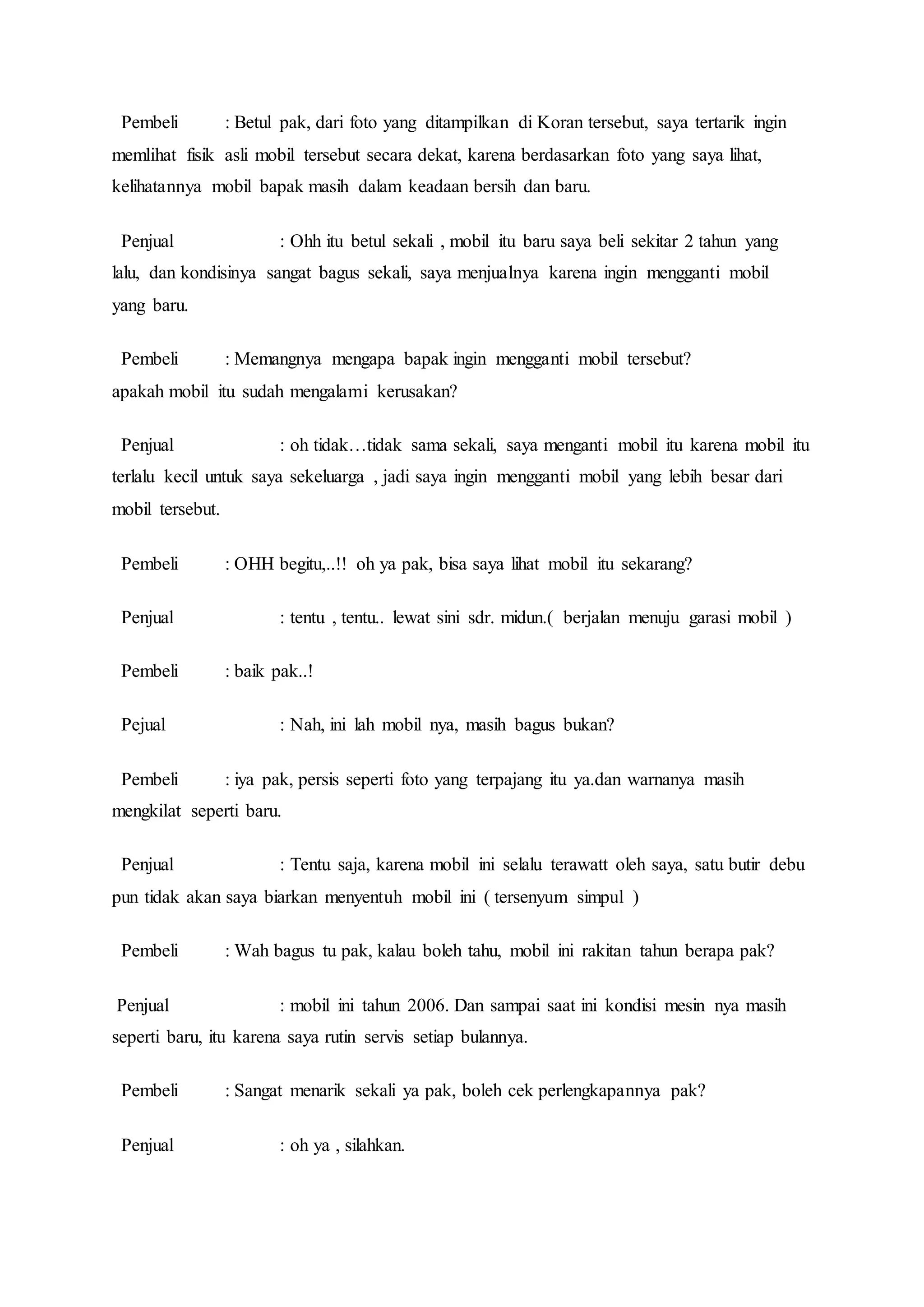 Contoh dialog negosiasi | DOCX