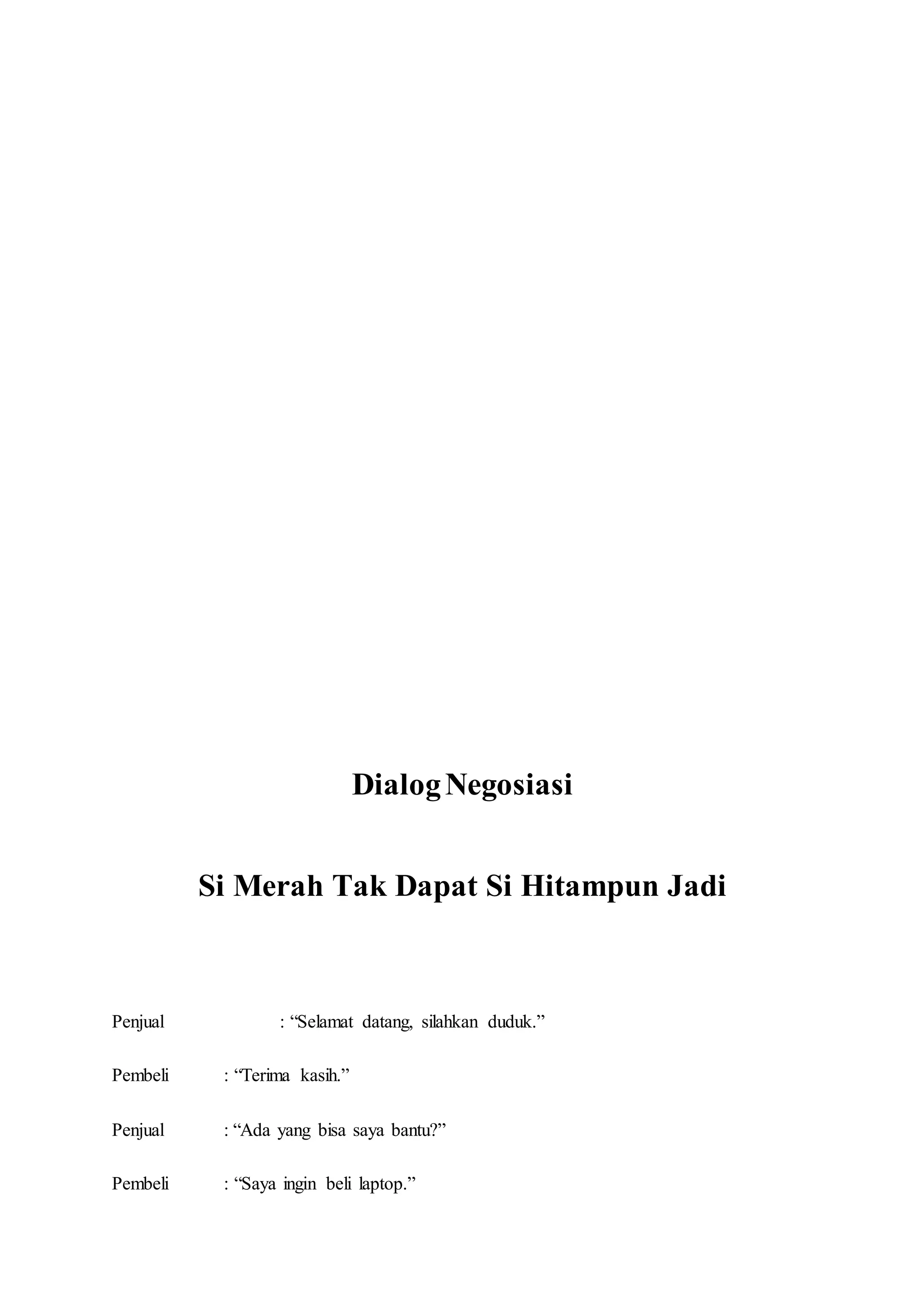 Contoh dialog negosiasi | DOCX