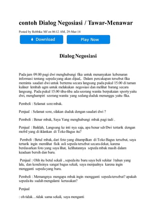 Contoh dialog negosiasi | DOCX