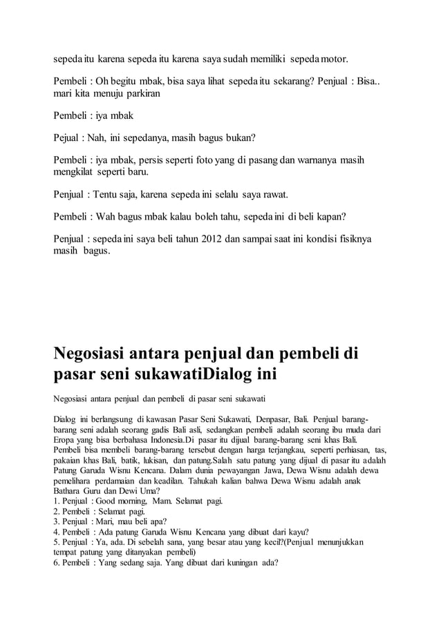 Contoh dialog negosiasi | DOCX