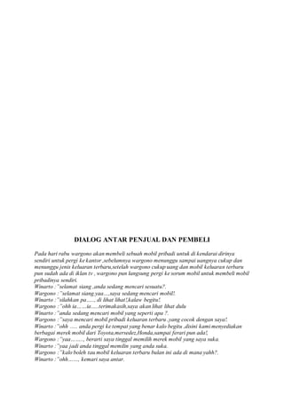 Contoh dialog negosiasi | DOCX