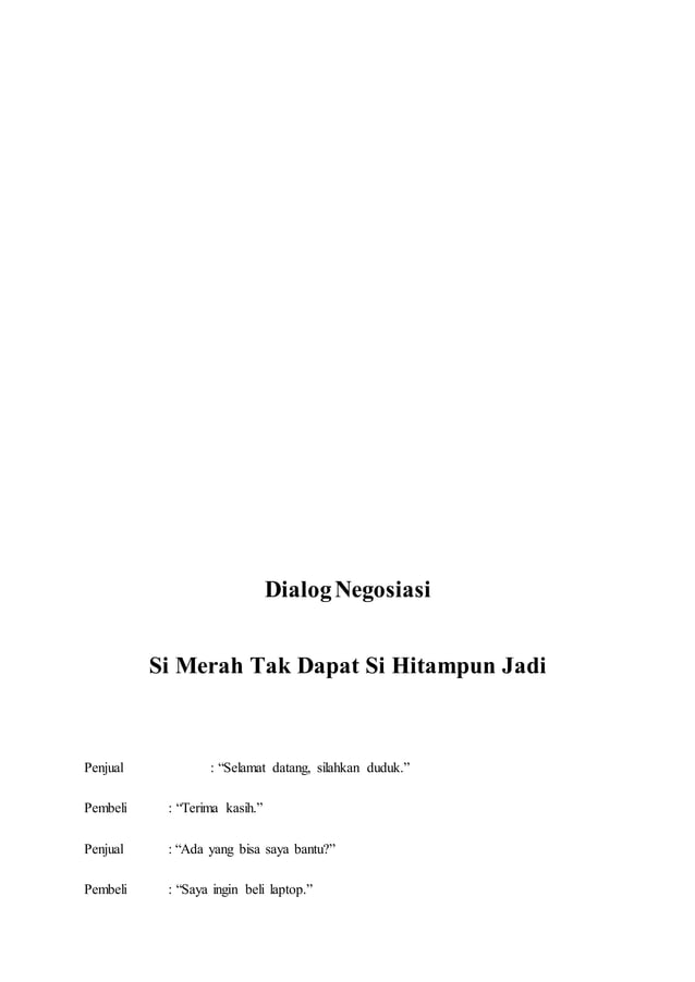 Contoh dialog negosiasi | DOCX