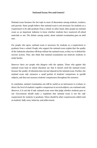 Contoh discussion text | DOCX