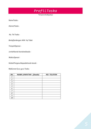 Contoh Dokumen ke Taska | DOCX