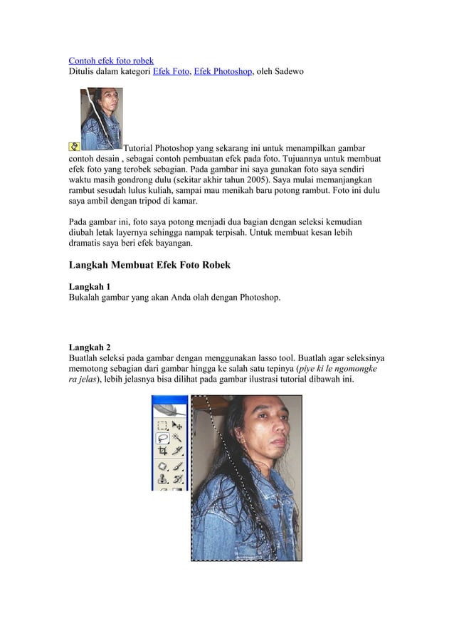 Contoh efek foto robek | PDF