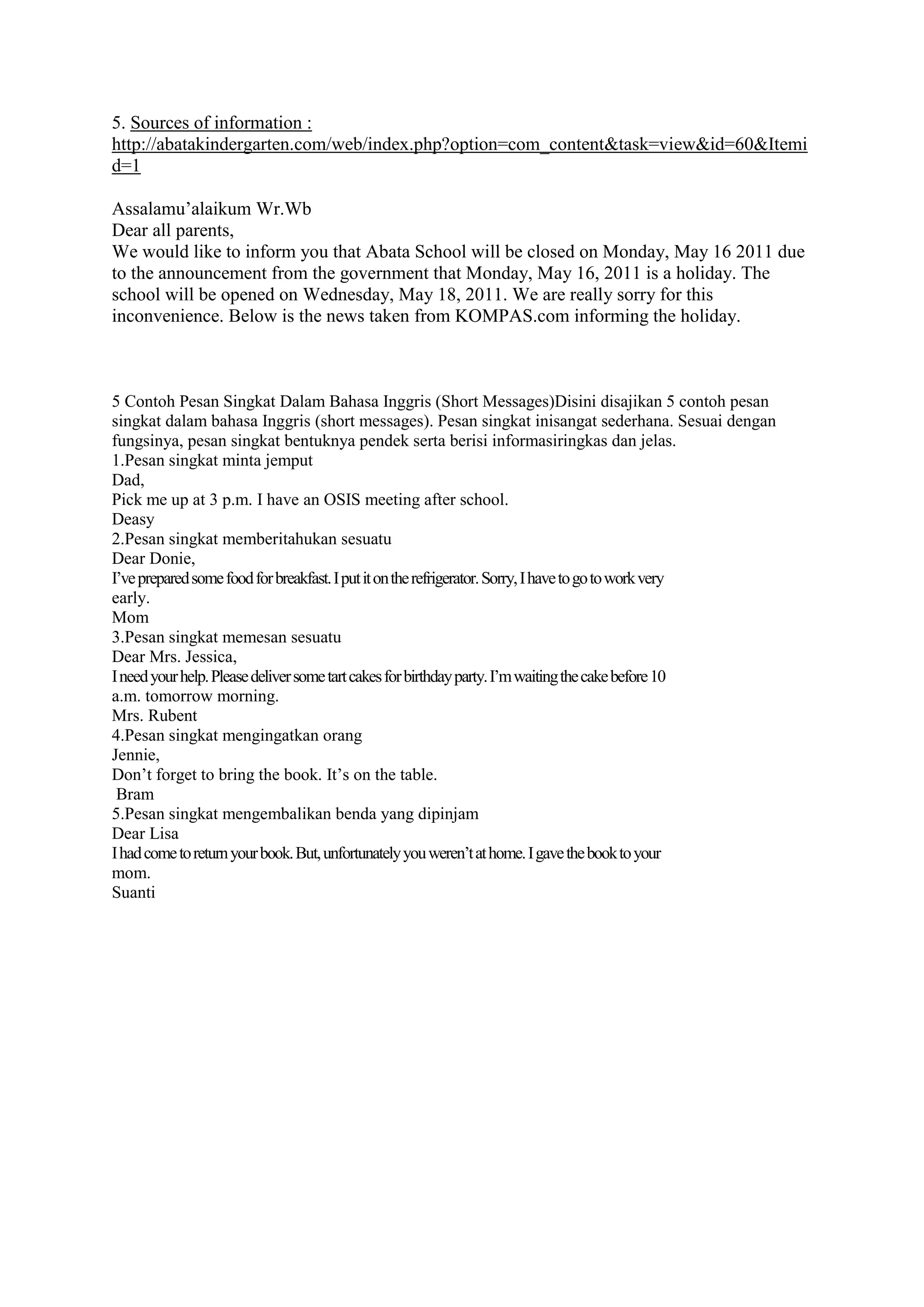 Contoh english course advertisement | DOCX