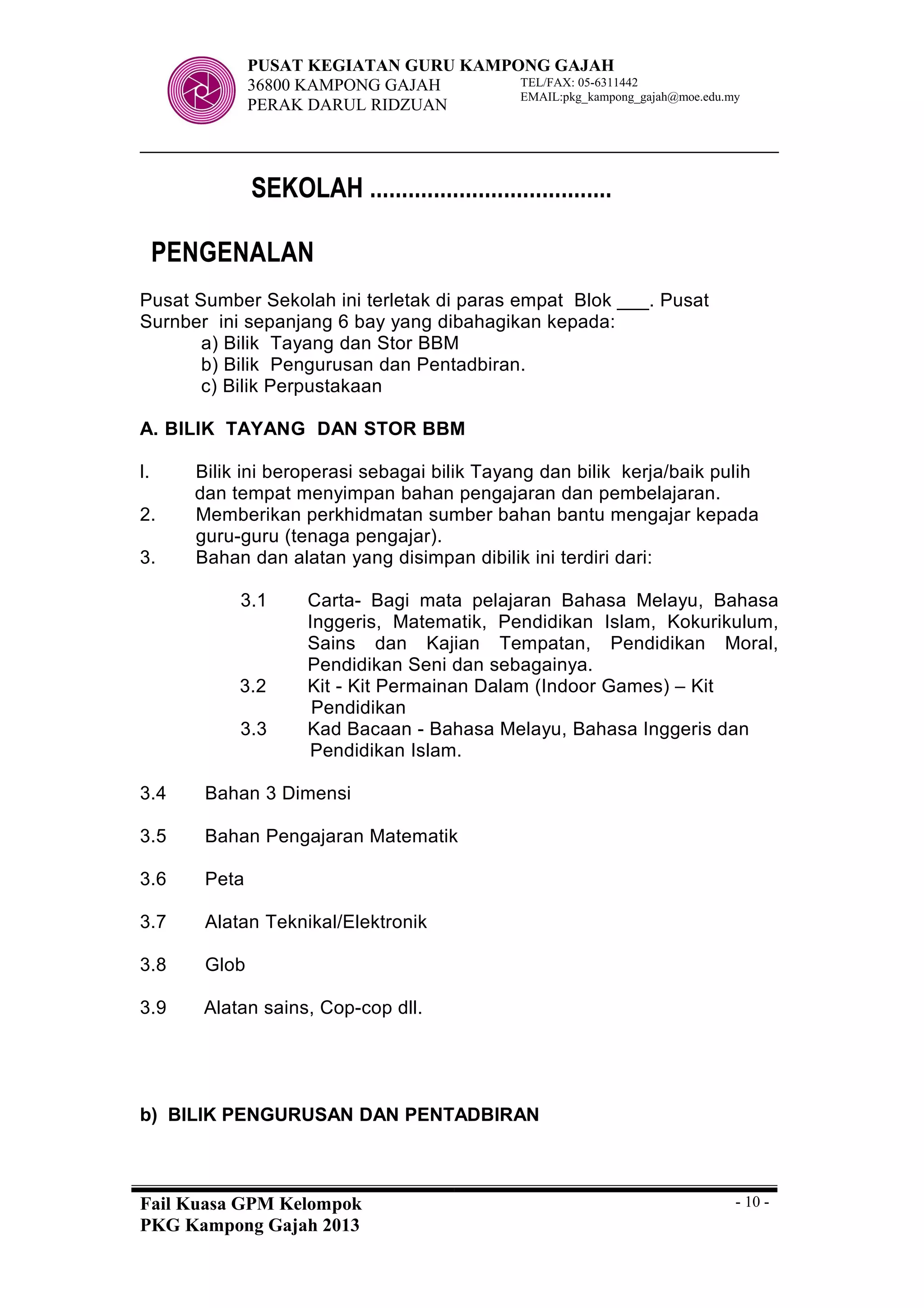 Contoh fail kuasa gpm pkg kampong gajah | PDF | Free Download