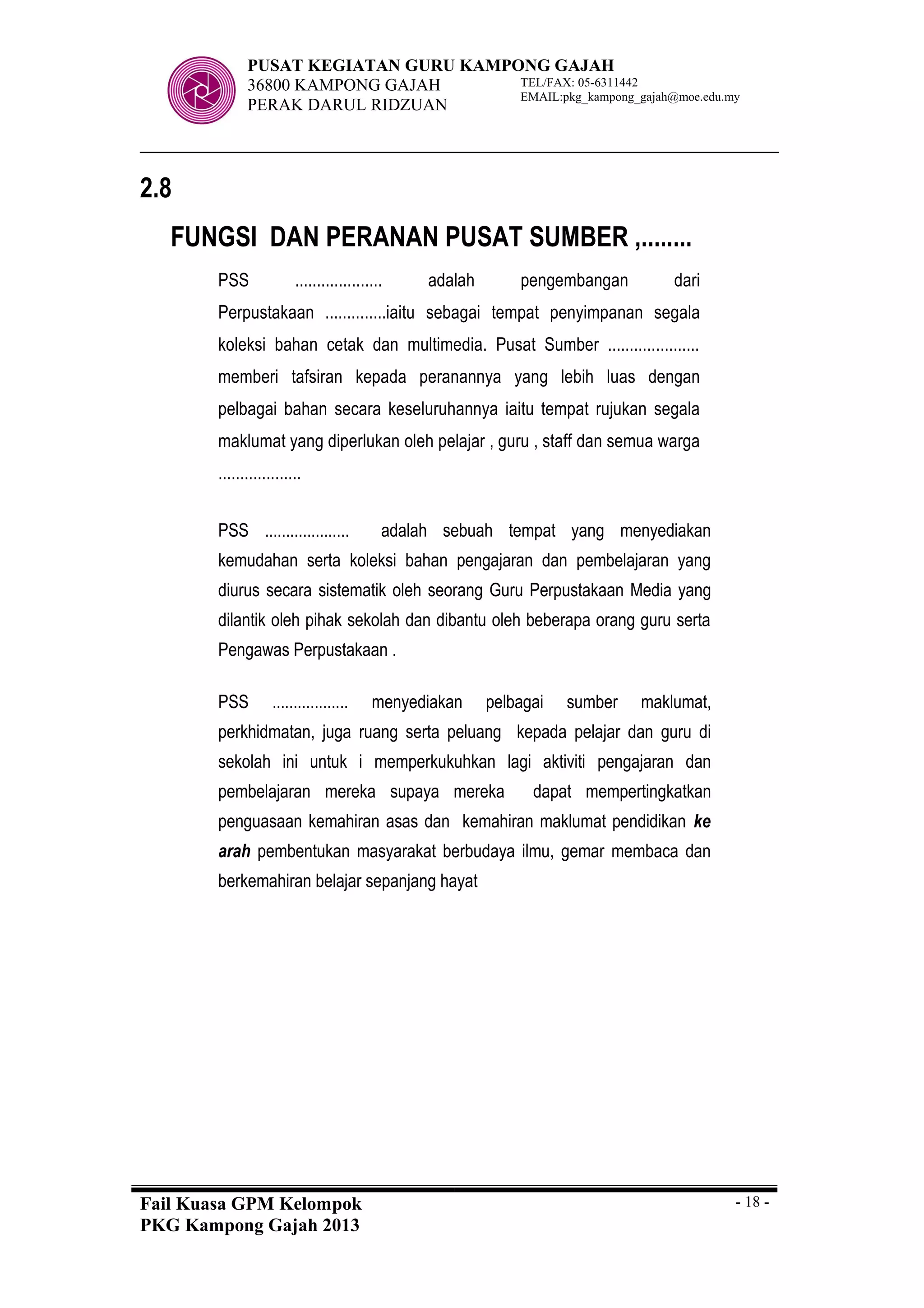 Contoh fail kuasa gpm pkg kampong gajah | PDF | Free Download