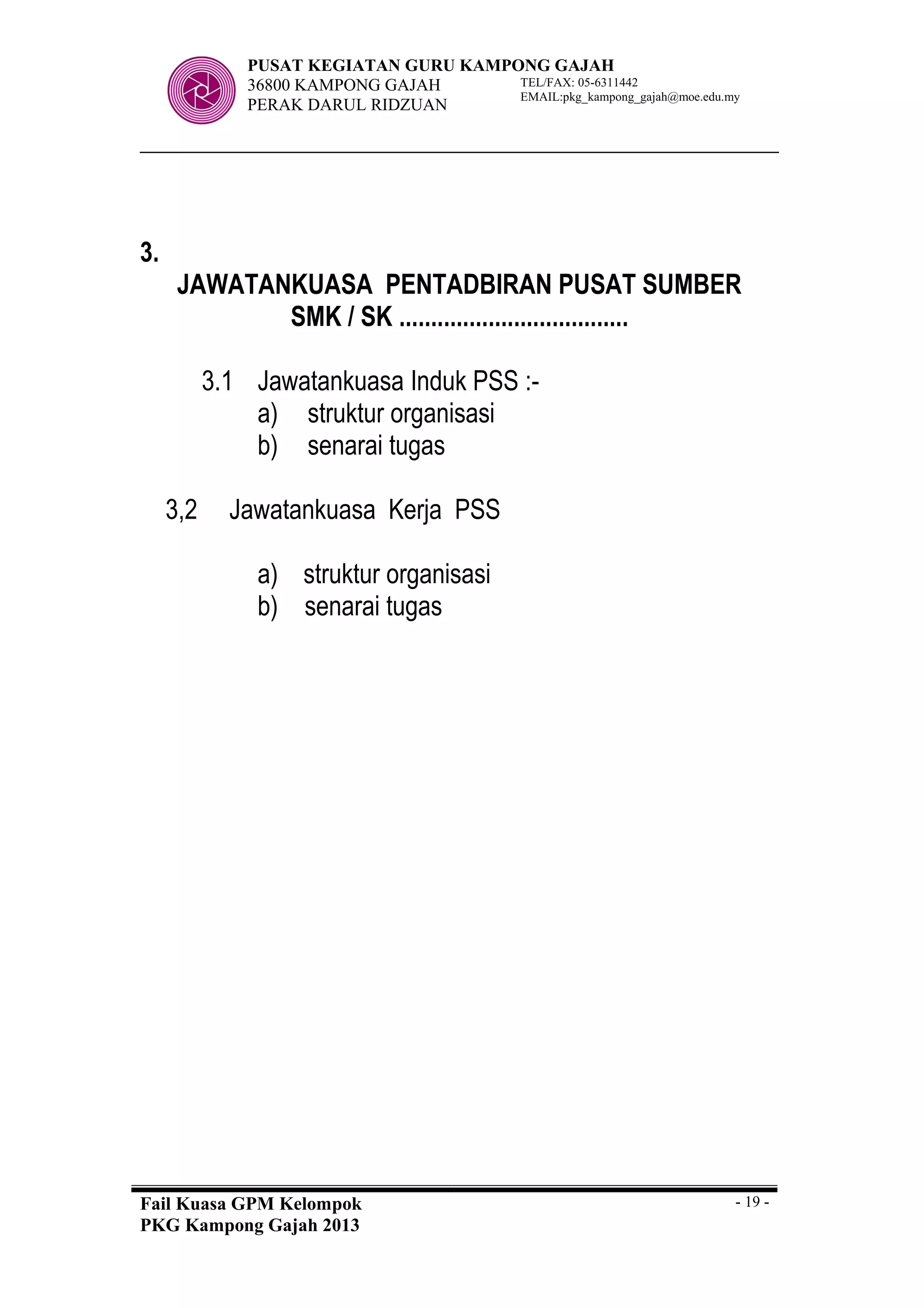 Contoh fail kuasa gpm pkg kampong gajah | PDF