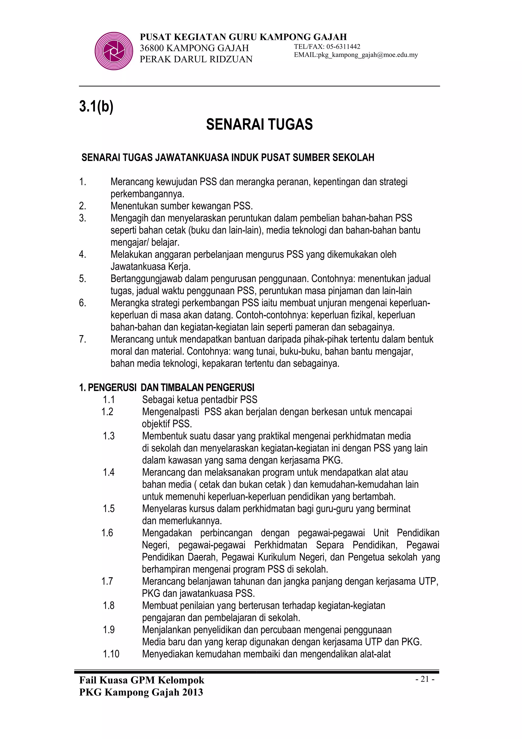 Contoh fail kuasa gpm pkg kampong gajah | PDF | Free Download