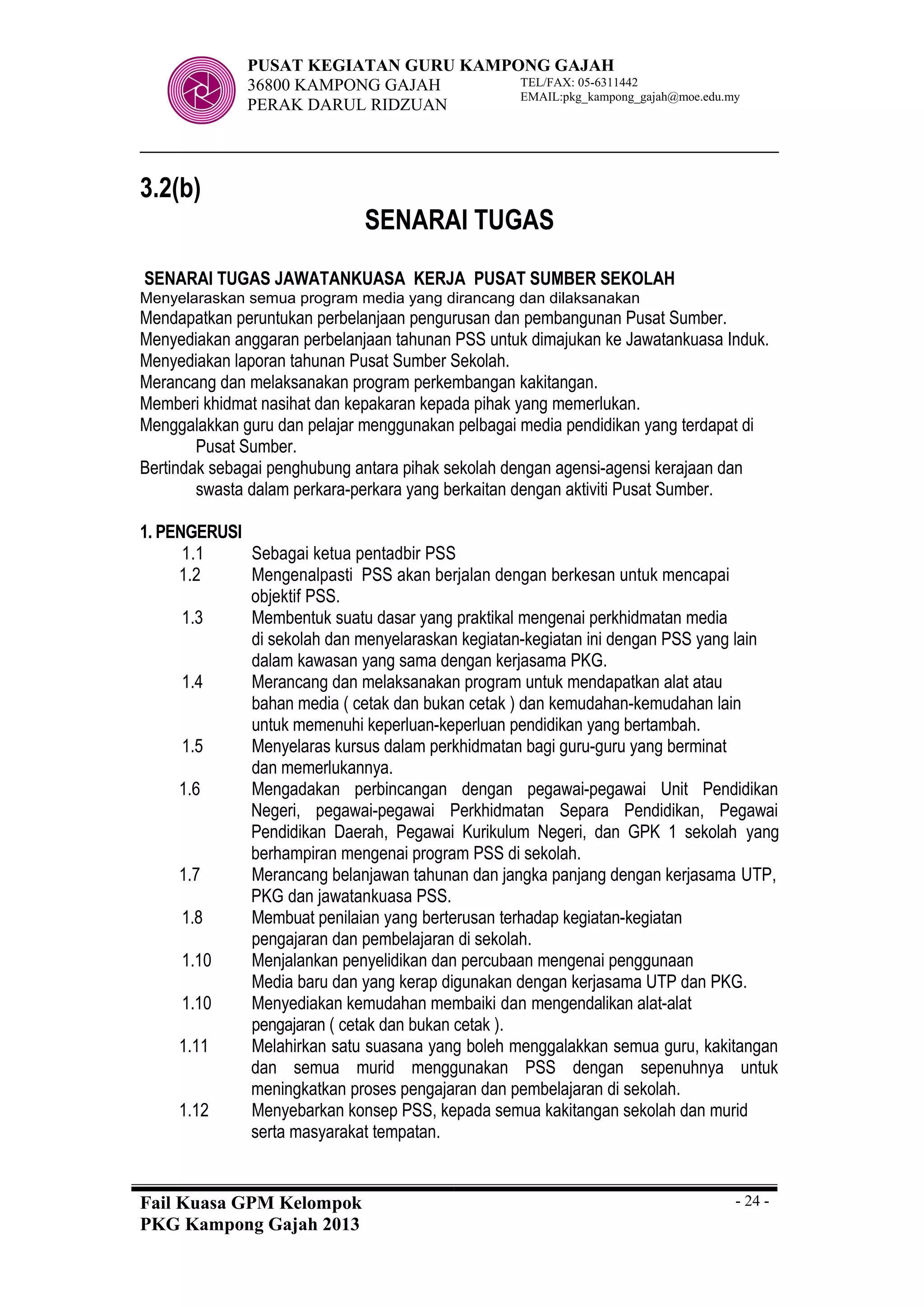 Contoh fail kuasa gpm pkg kampong gajah | PDF | Free Download