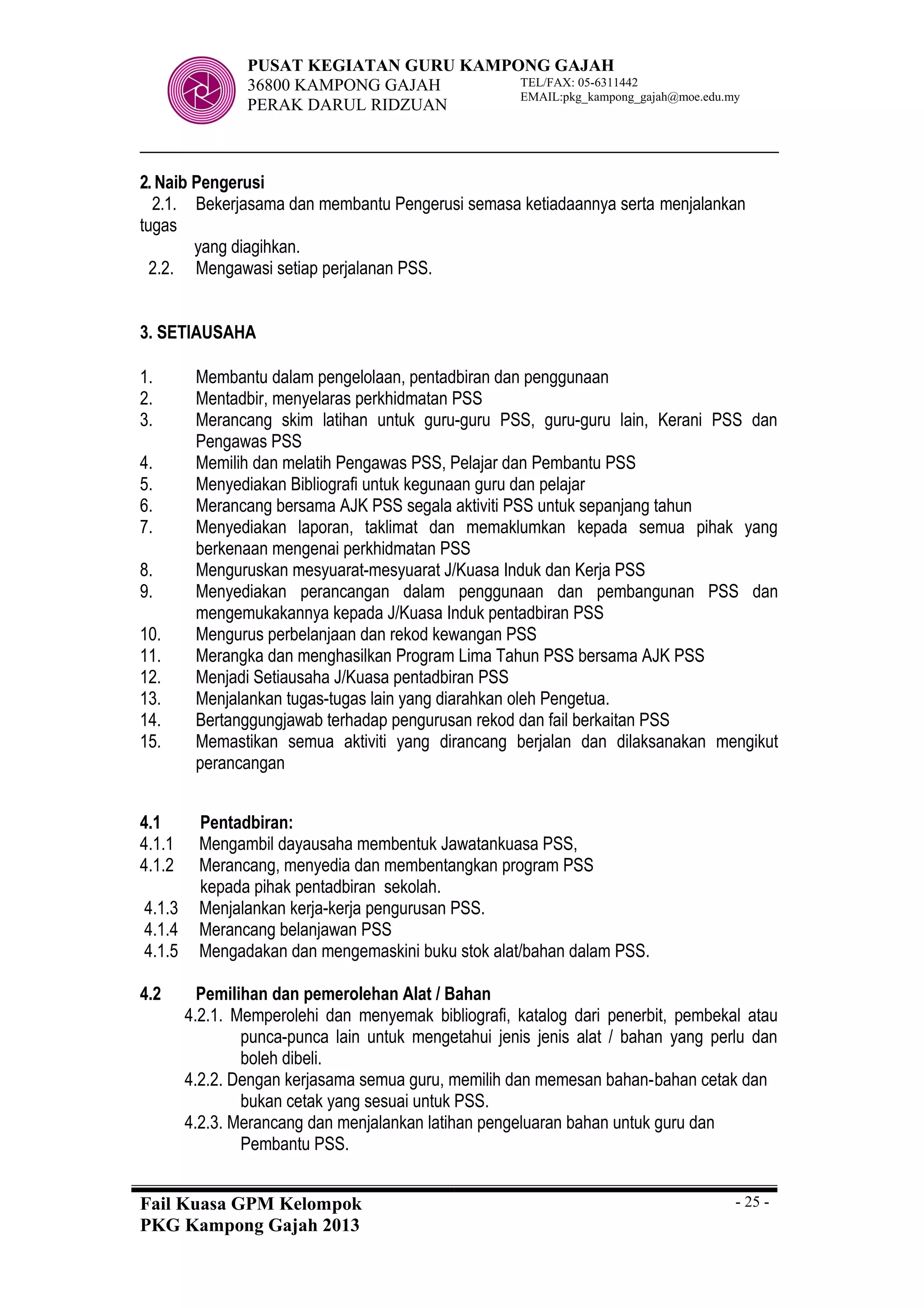 Contoh fail kuasa gpm pkg kampong gajah | PDF | Free Download