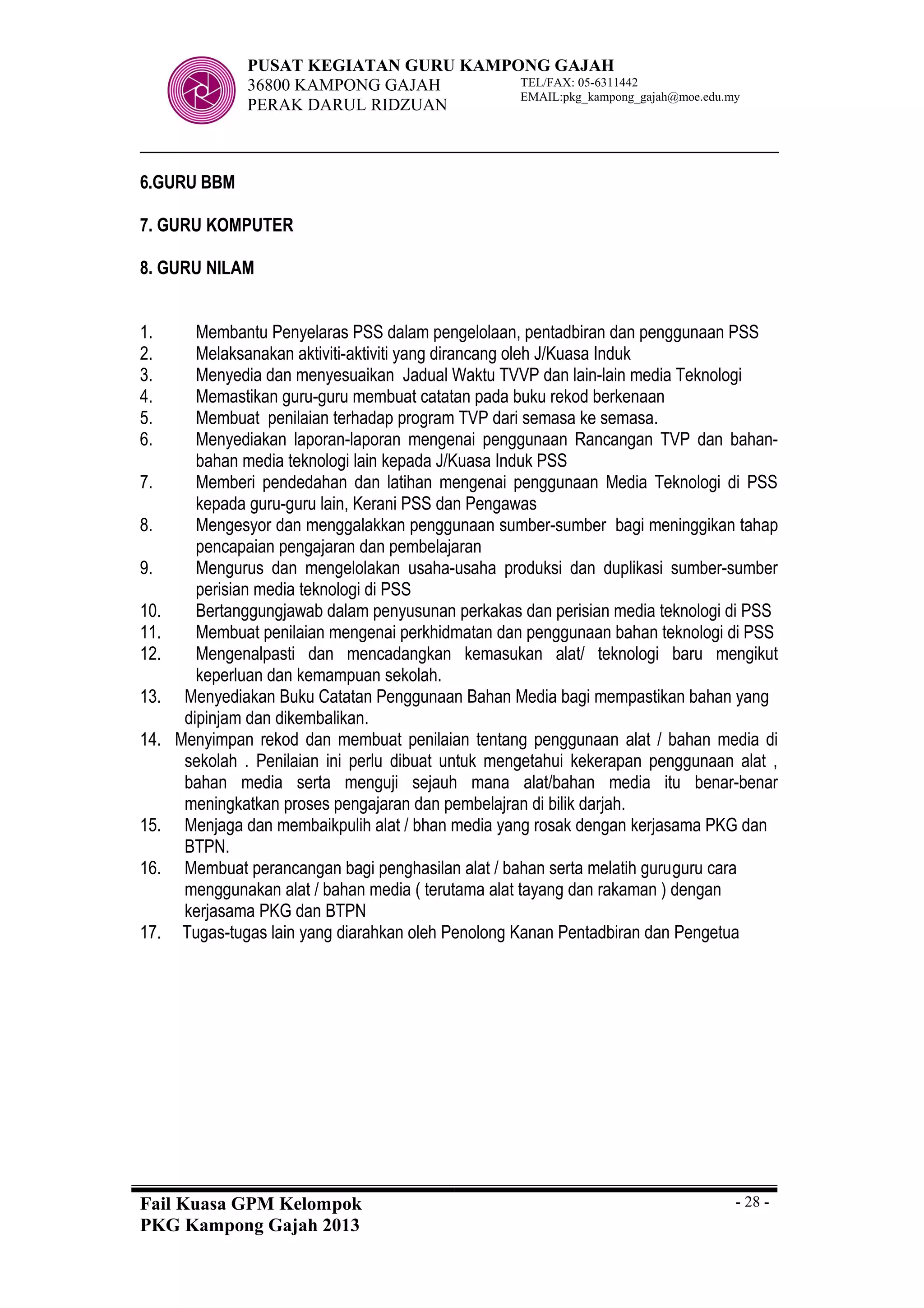 Contoh fail kuasa gpm pkg kampong gajah | PDF | Free Download