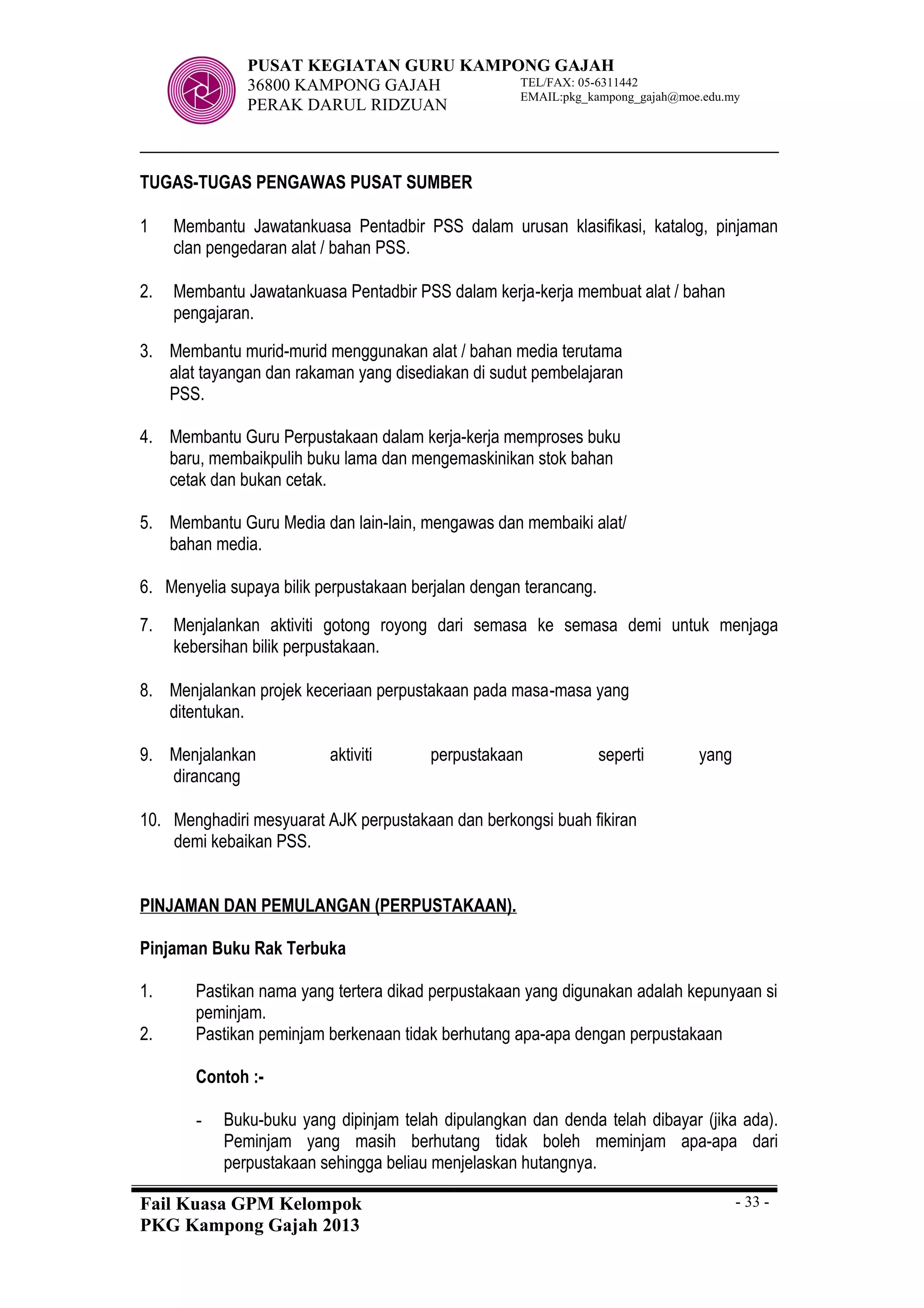 Contoh fail kuasa gpm pkg kampong gajah | PDF | Free Download