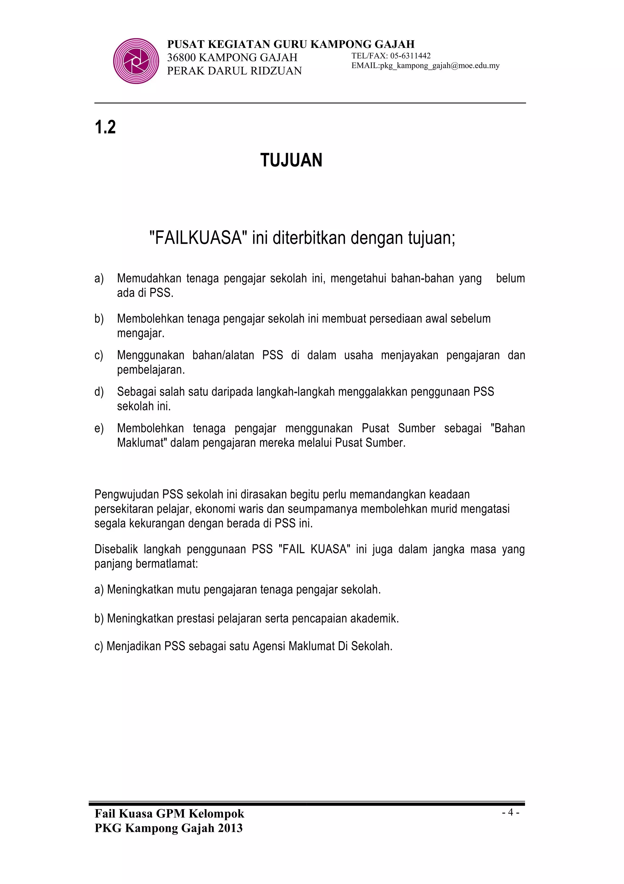 Contoh fail kuasa gpm pkg kampong gajah | PDF | Free Download