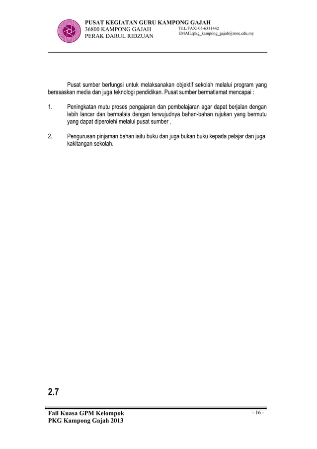 Contoh fail kuasa gpm pkg kampong gajah | PDF | Free Download