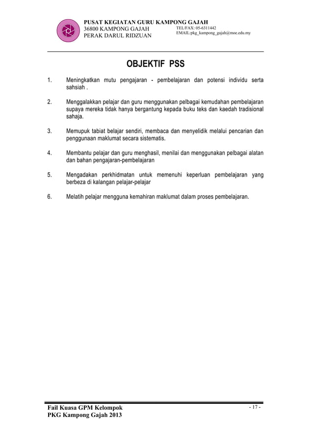 Contoh fail kuasa gpm pkg kampong gajah | PDF | Free Download