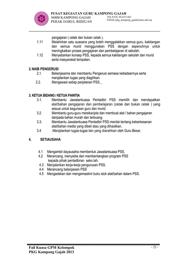 Contoh fail kuasa gpm pkg kampong gajah | PDF | Free Download