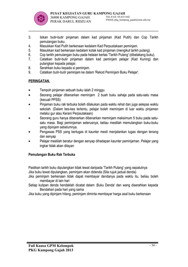 Contoh fail kuasa gpm pkg kampong gajah | PDF | Free Download