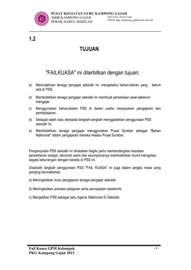 Contoh fail kuasa gpm pkg kampong gajah | PDF | Free Download