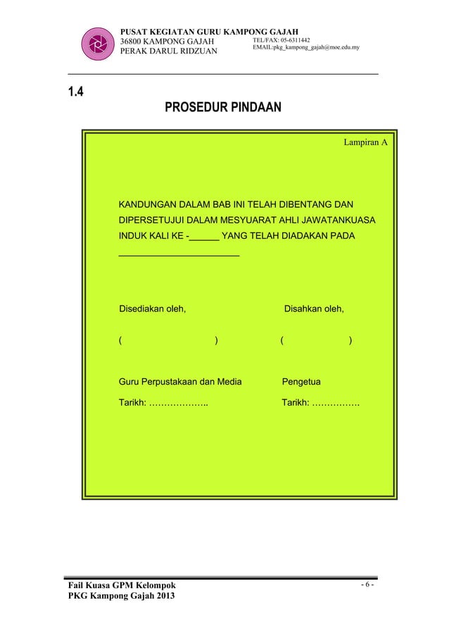 Contoh fail kuasa gpm pkg kampong gajah | PDF | Free Download