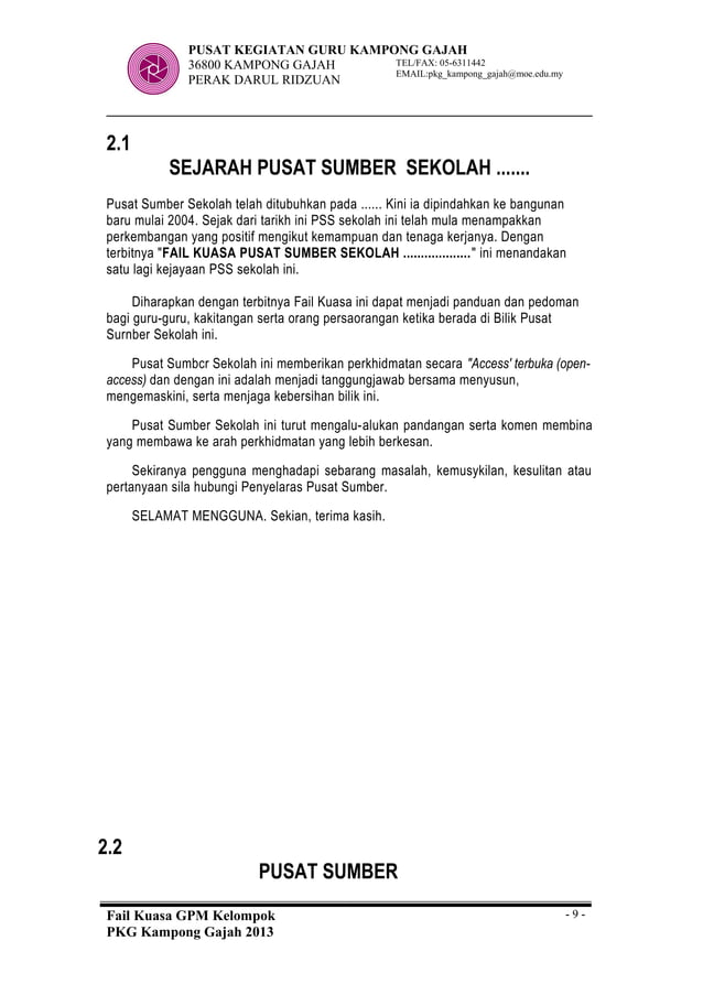 Contoh fail kuasa gpm pkg kampong gajah | PDF | Free Download