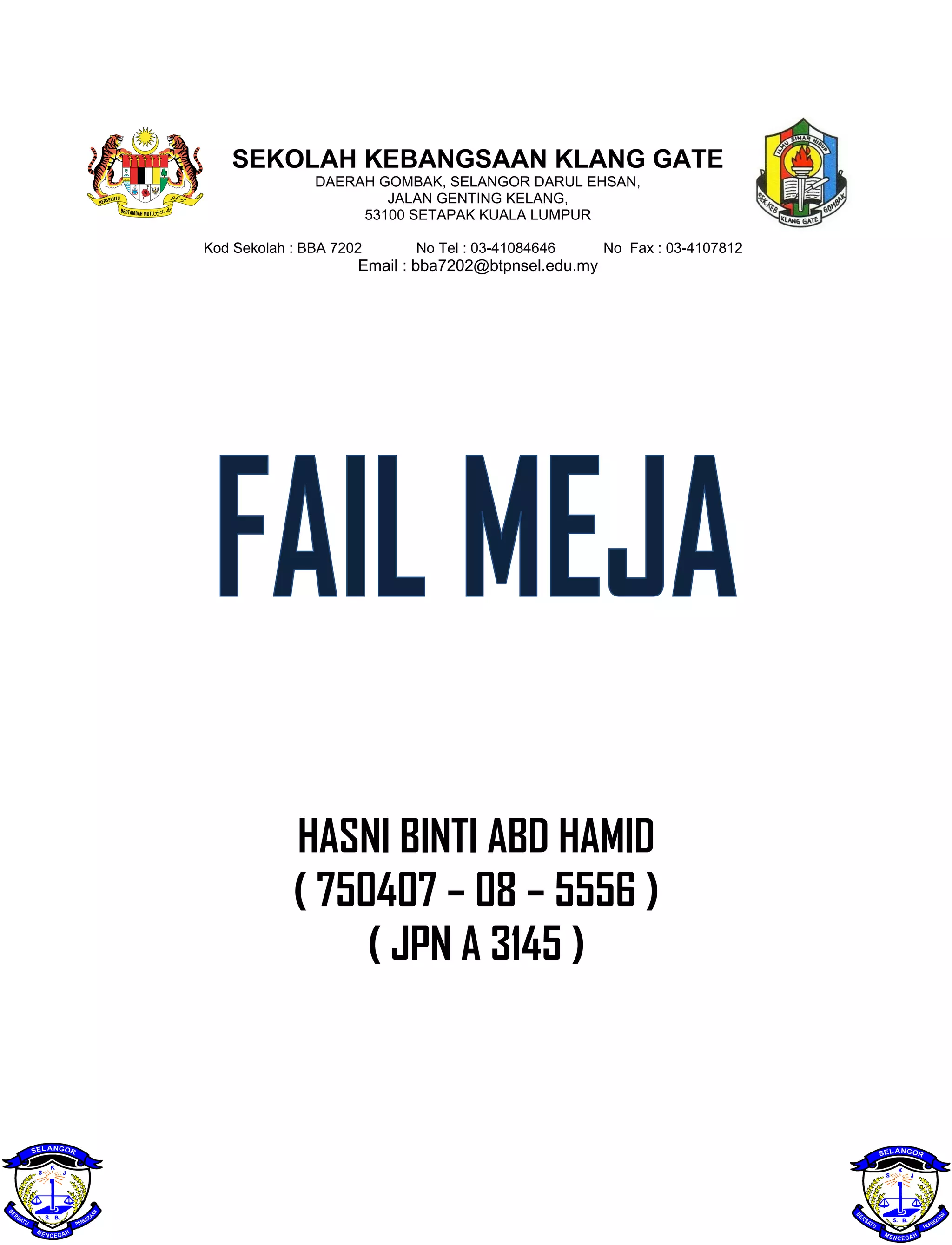 Contoh fail meja | DOC