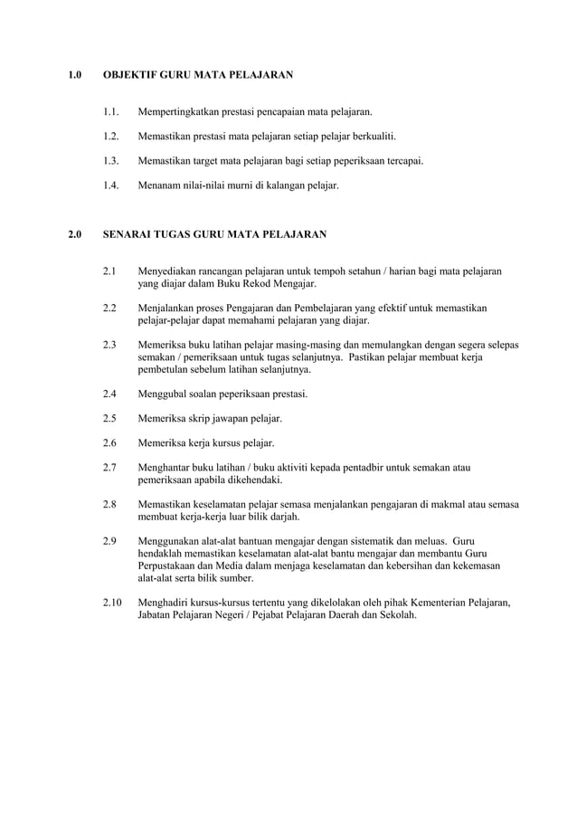 Contoh fail meja | DOC