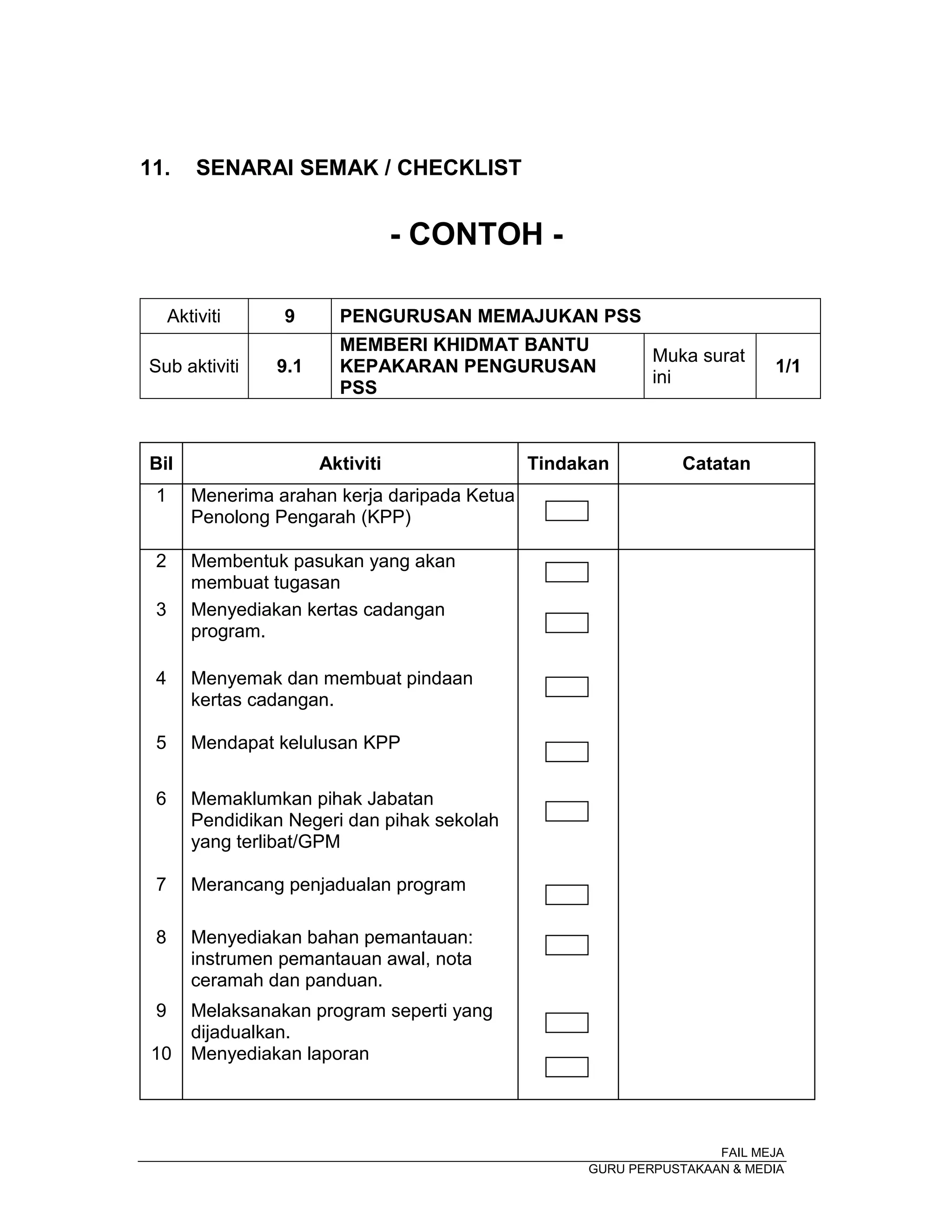 Contoh fail meja gpm | PDF