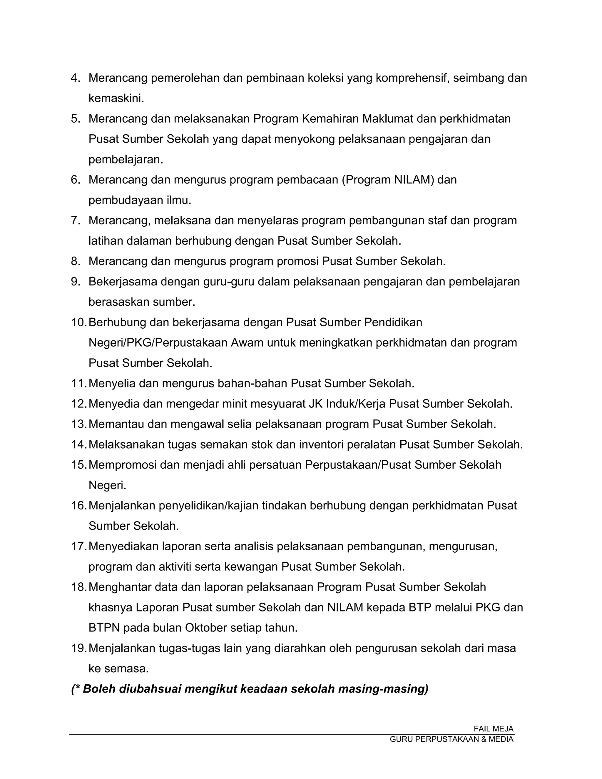 Contoh fail meja gpm | PDF