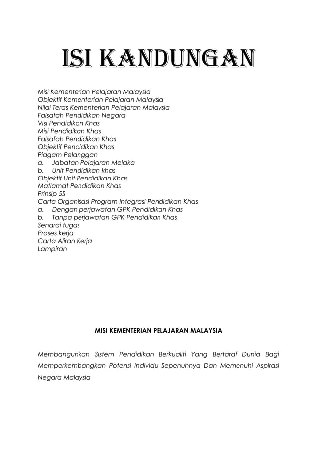 Contoh fail meja ppm | DOC