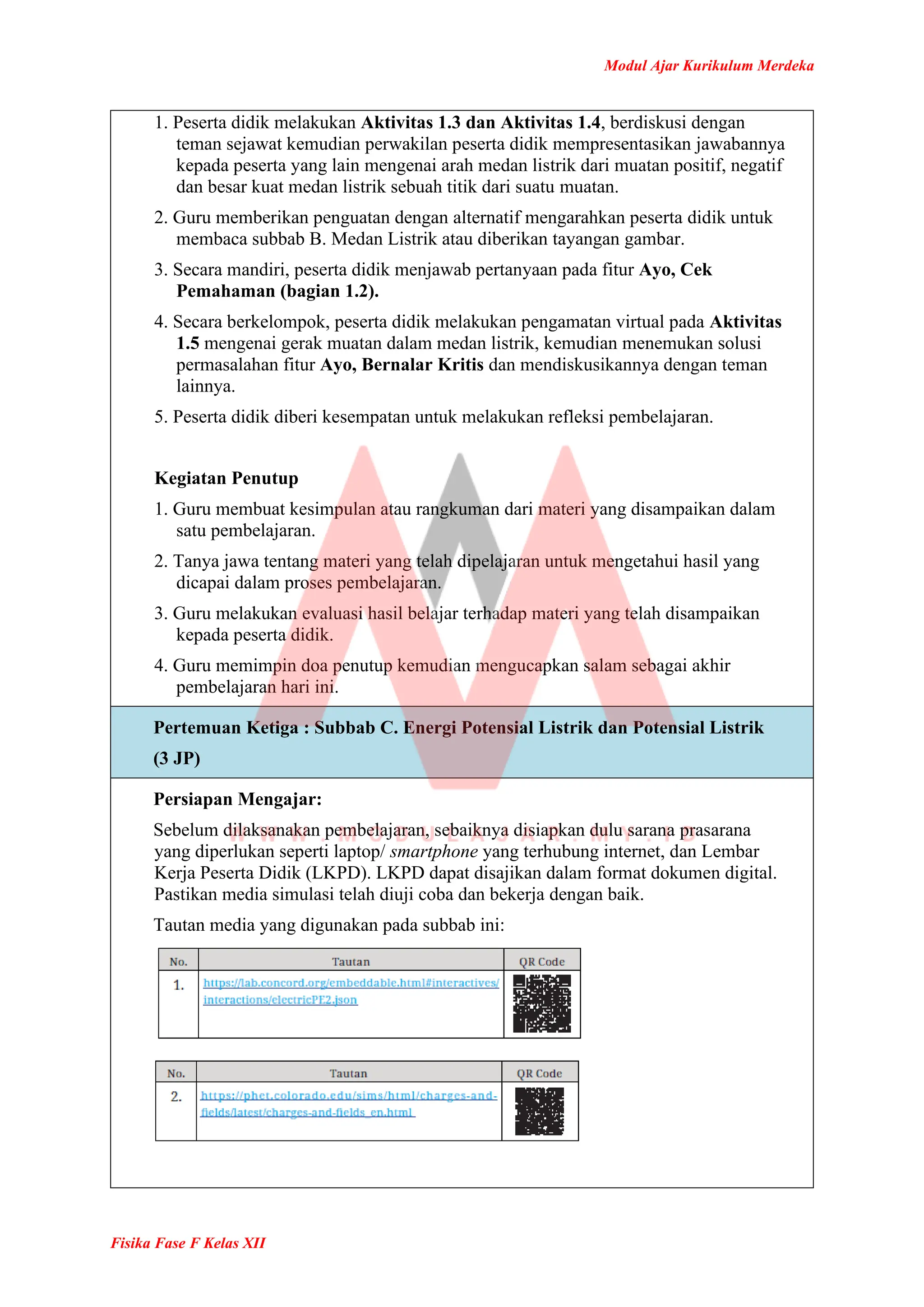 Modul Ajar Fisika Kelas 12 Kurikulum Merdeka | PDF